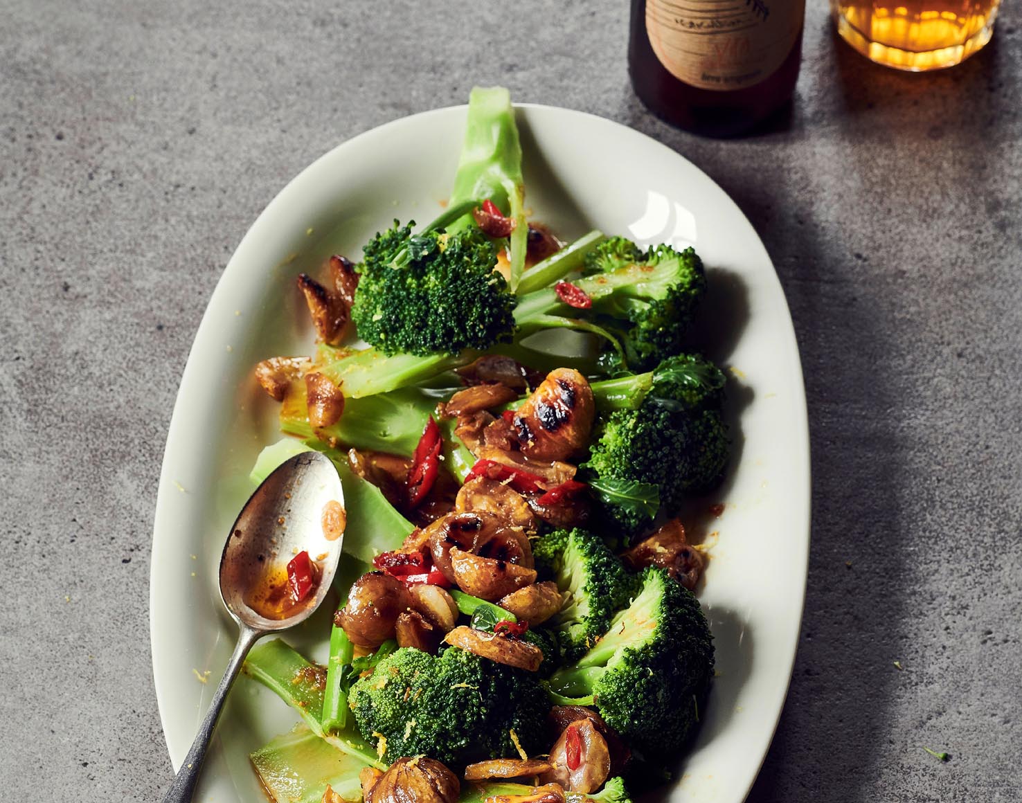 Broccoli con gremolata di castagne - Azione